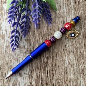 Hand Crafted | Office | Handcrafted Pens Evil Eye Flower Beaded Unique ...